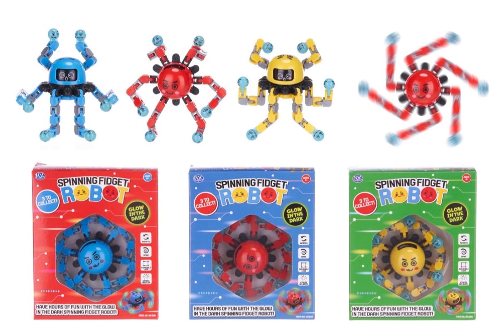 Motorična igrača “Spinning Fidget Robot” – www.bushyboo.si